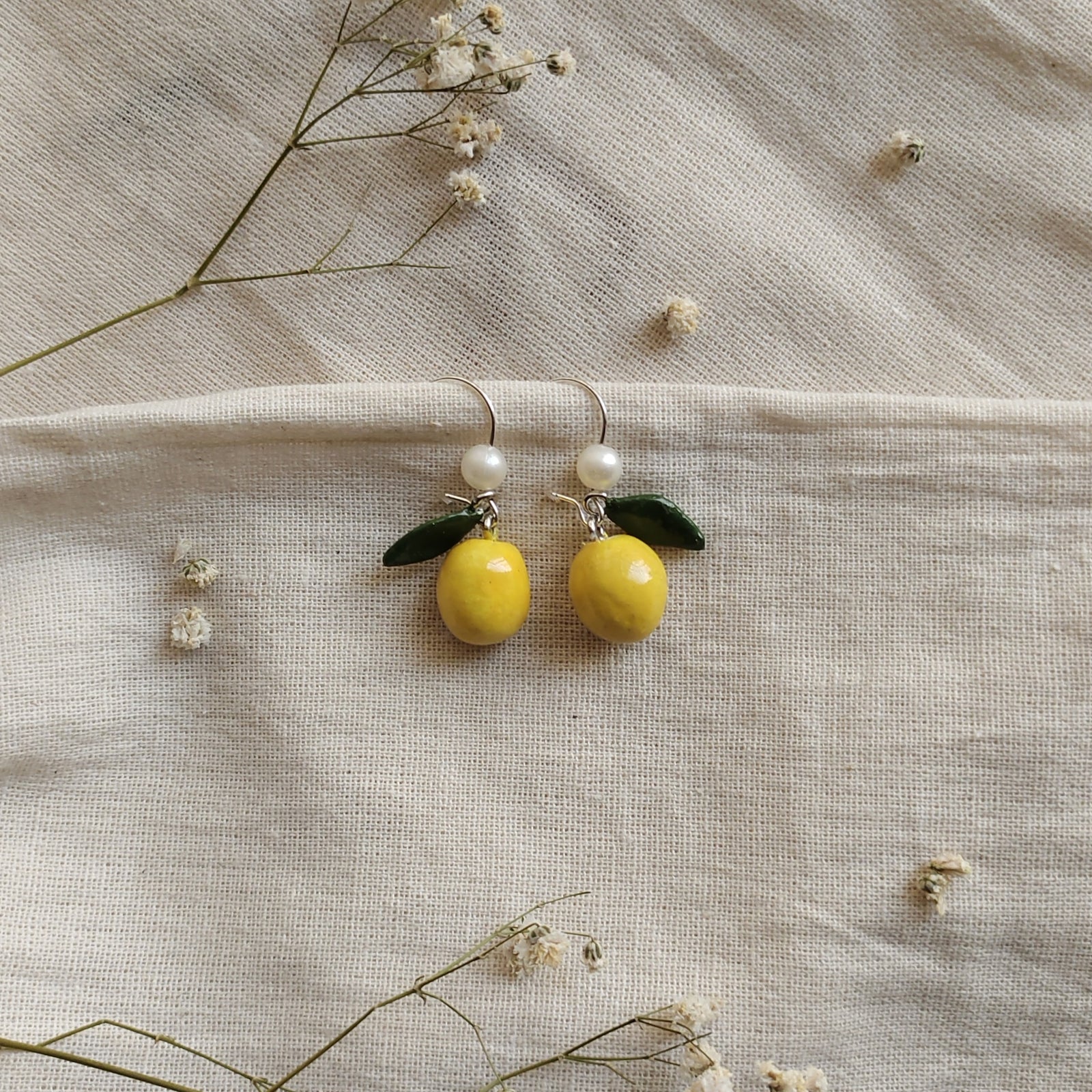 Handmade Lemon Earrings – HAPPY AT ART